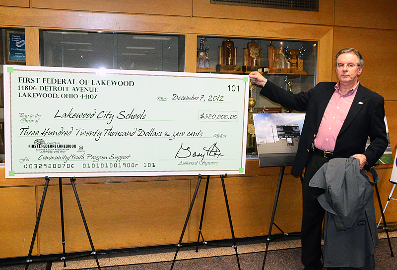 First Federal Of Lakewood s Presents The Big Check To LHS The first-federal-of-lakewood-s-presents-the-big-check-to-lhs-the